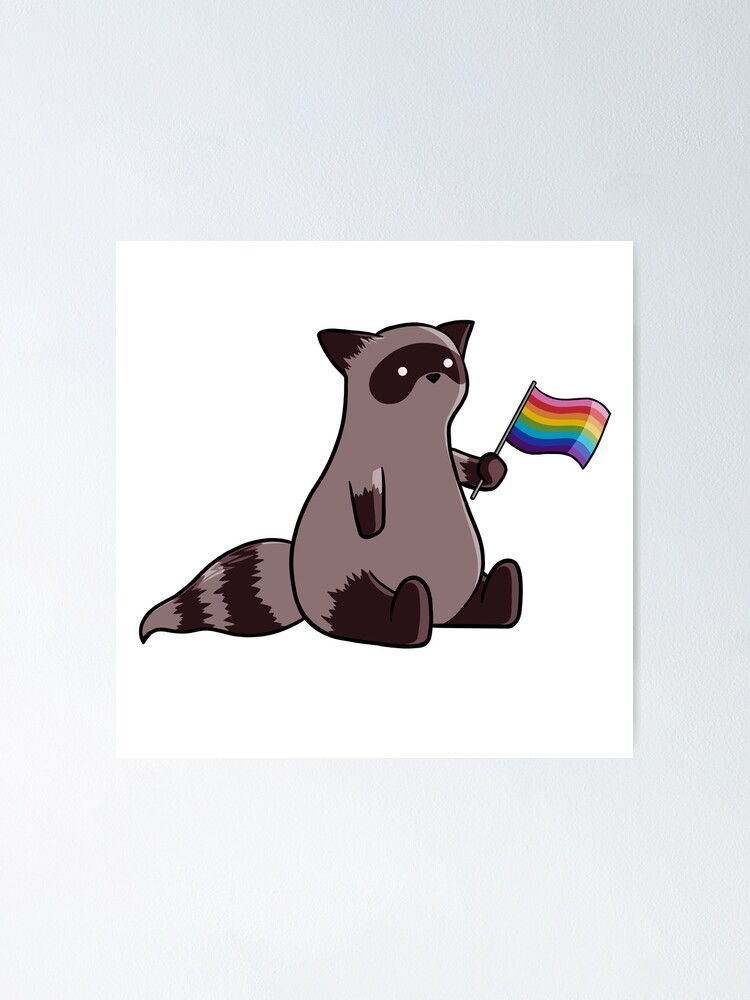 "Original Pride Flag Raccoon" Poster for Sale by imnotmadison | Redbubble