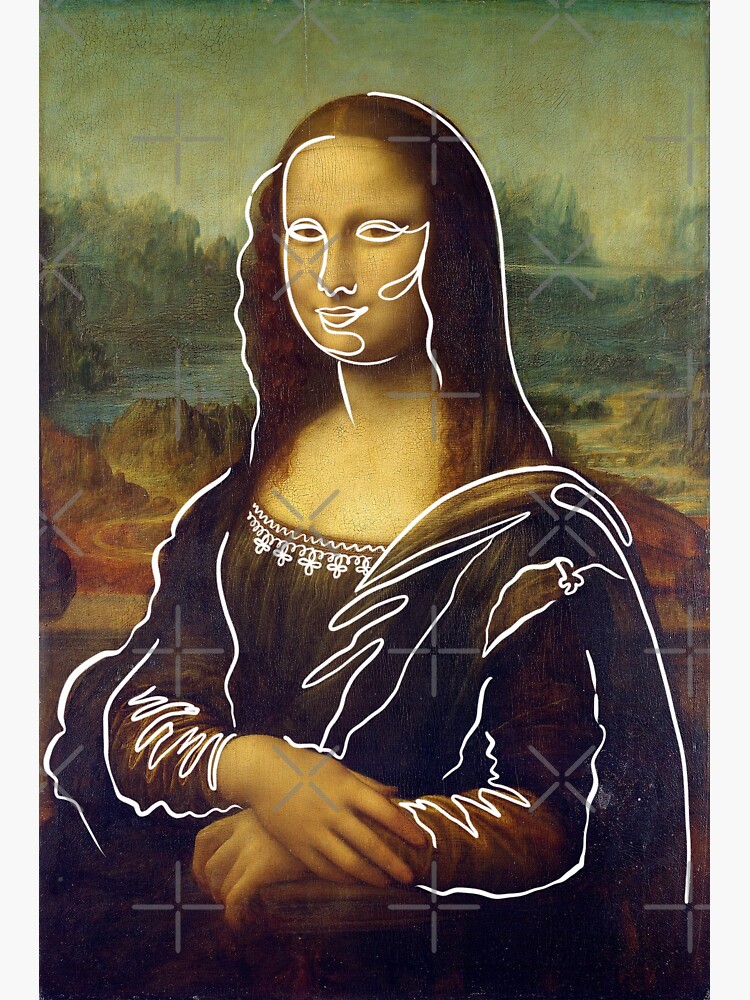 "Mona Lisa lines" Sticker for Sale by adhdesigns5 | Redbubble