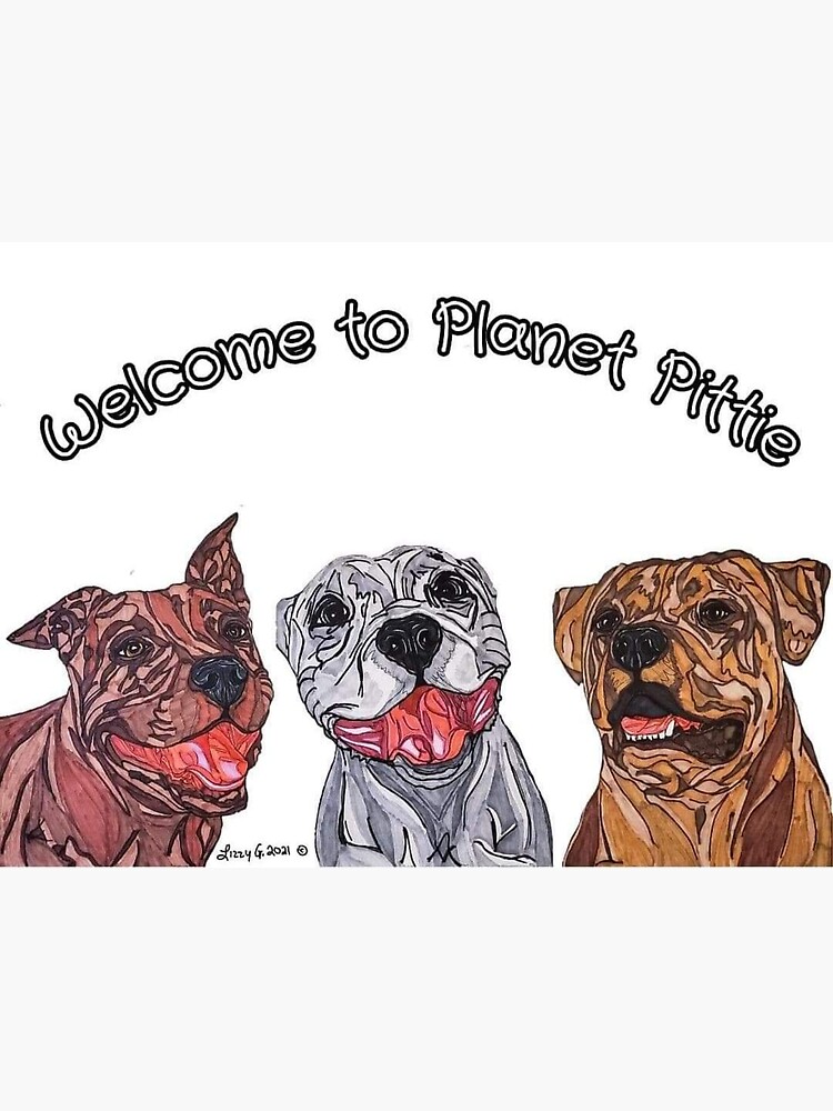 "Welcome to Planet Pittie" Sticker for Sale by PlanetPittie | Redbubble