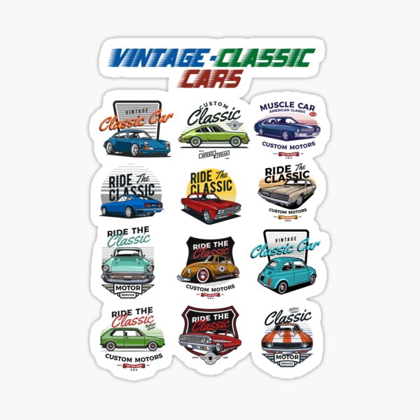 "1960s Vintage Retro Classic American Muscle Cars" Sticker for Sale by ...