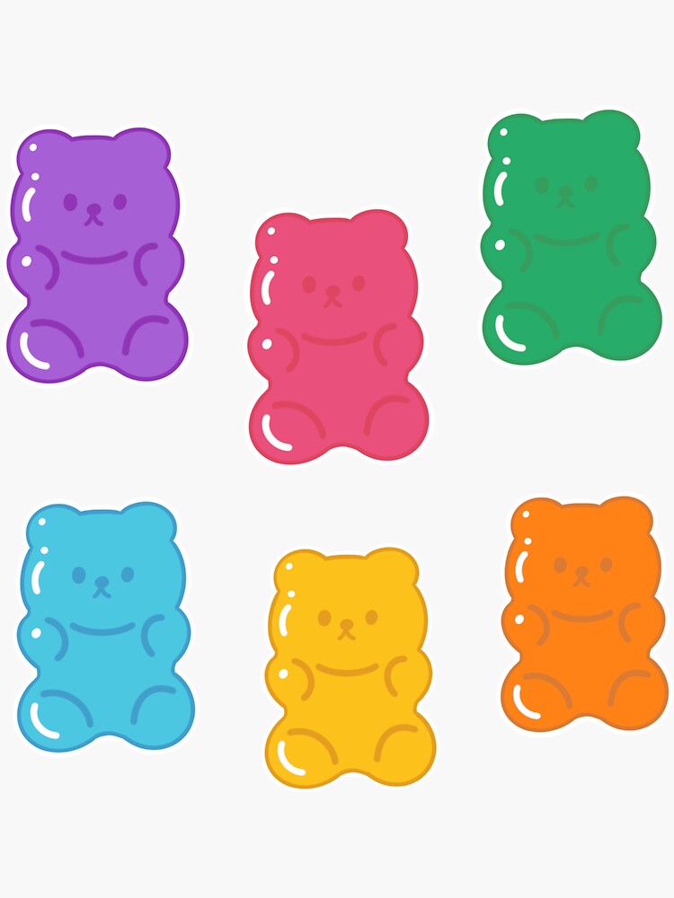 "Rainbow Gummy Bears" Sticker for Sale by xxmarshiexx | Redbubble