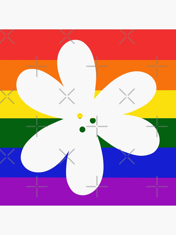 "Flower Outline - discreet gay pride flag" Sticker for Sale by ...