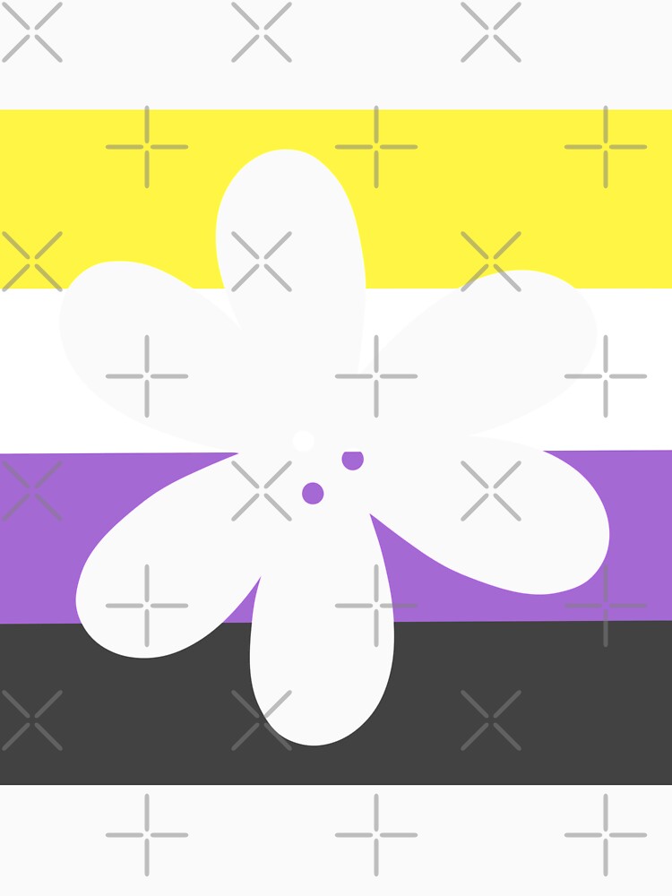 "Flower Outline - discreet nonbinary pride flag" T-shirt for Sale by ...