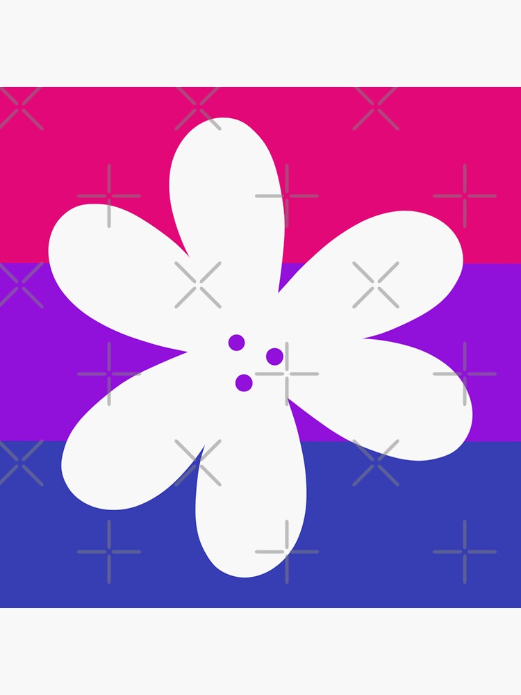 "Flower Outline - discreet bisexual pride flag" Sticker for Sale by ...