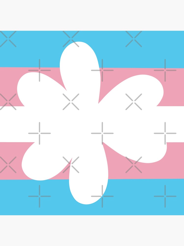 "Flower Outline - discreet trans pride flag" Photographic Print for ...