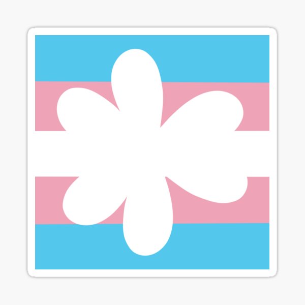 "Flower Outline - discreet trans pride flag" Sticker by JuneNostalgia ...