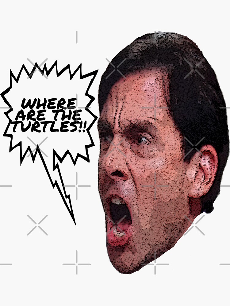 "Michael Scott - Where are the TURTLES!?" Sticker for Sale by ...