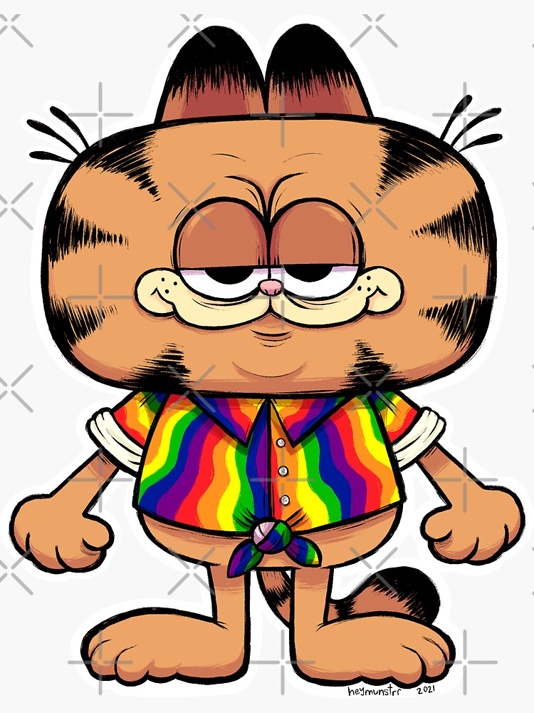 "pride garfield" Sticker for Sale by heymunstrr | Redbubble