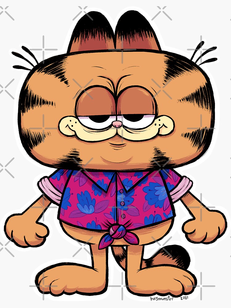 "bi garfield" Sticker for Sale by heymunstrr | Redbubble