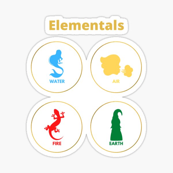 "Elementals | gnome, undine, sylph, salamander" Sticker for Sale by ...