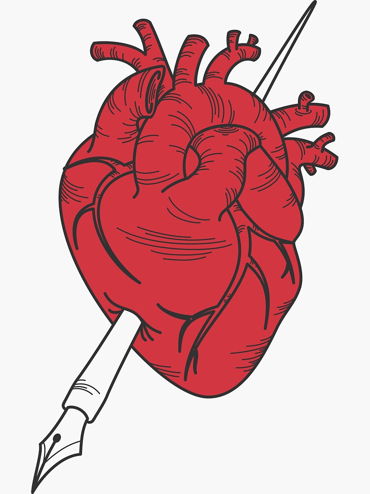 "Write Your Heart Out" Sticker for Sale by ripefly | Redbubble