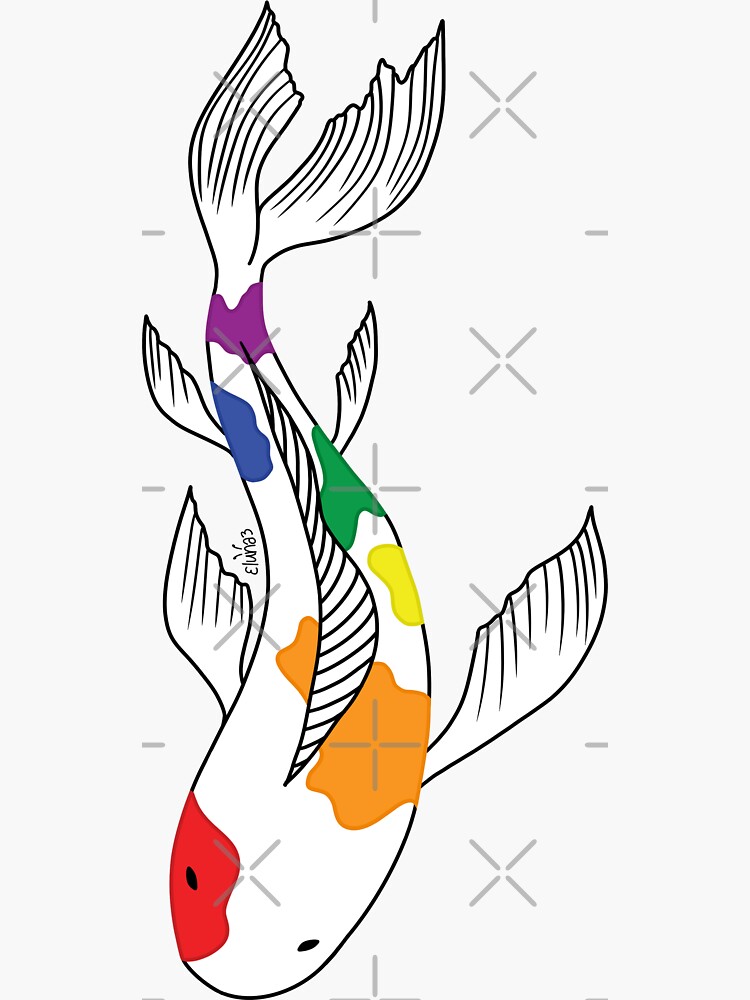 "Gay Pride Koi Fish" Sticker for Sale by artsyyluna | Redbubble