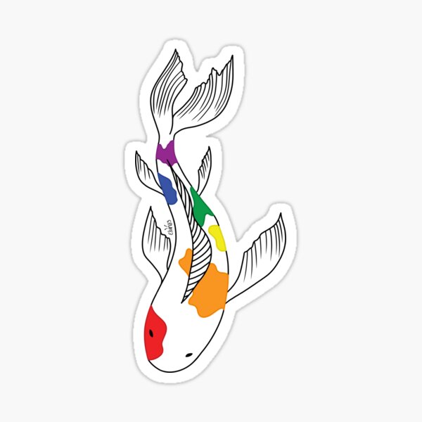 "Gay Pride Koi Fish" Sticker for Sale by artsyyluna | Redbubble
