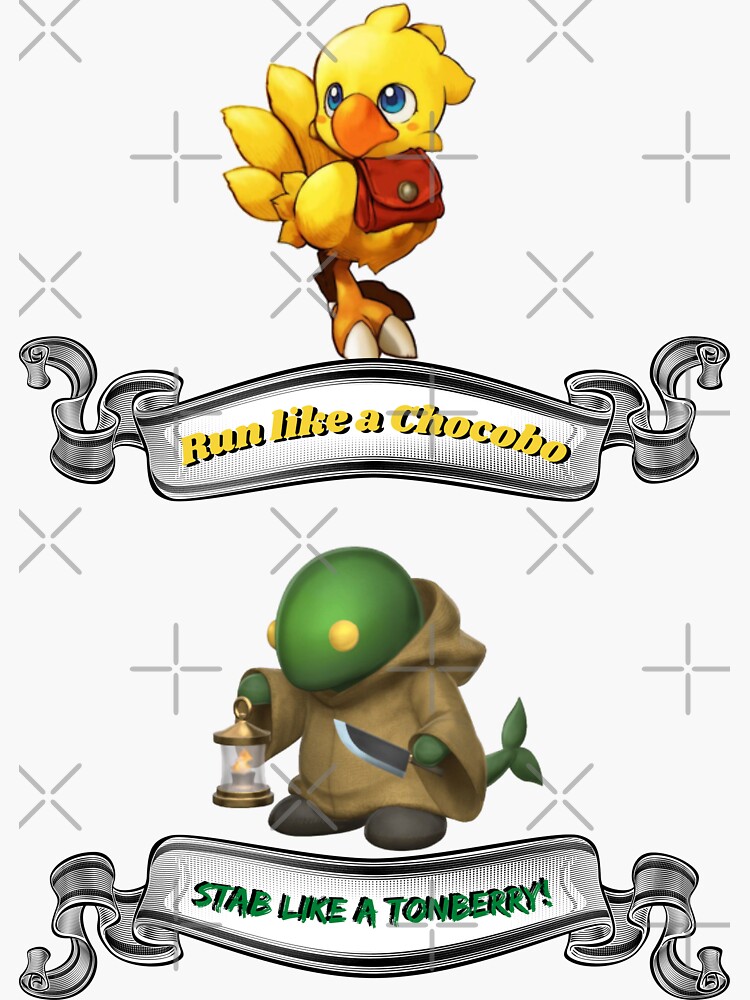"Run like a chocobo and stab like a tonberry Final Fantasy 7 " Sticker ...