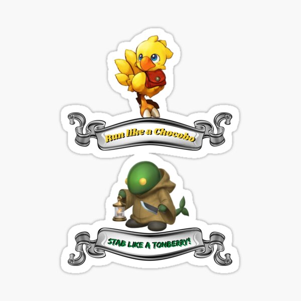 "Run like a chocobo and stab like a tonberry Final Fantasy 7 " Sticker ...