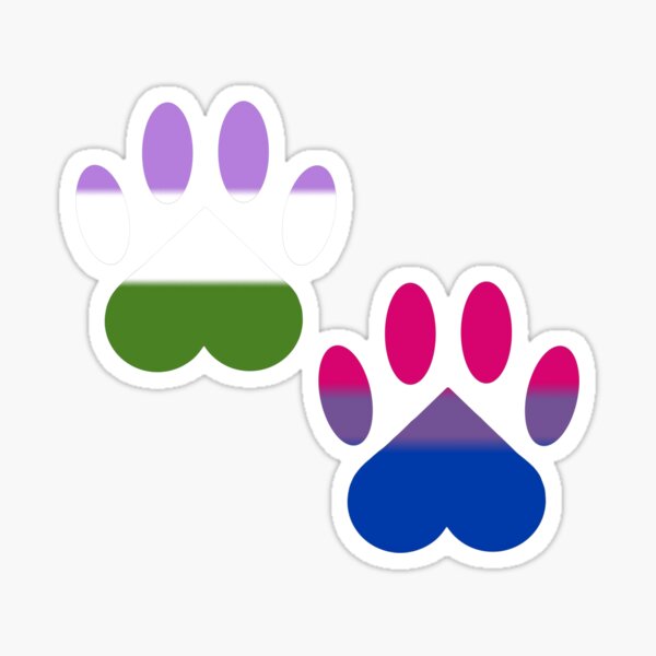 "Genderqueer Bi Pride Paws" Sticker for Sale by shaneisadragon | Redbubble