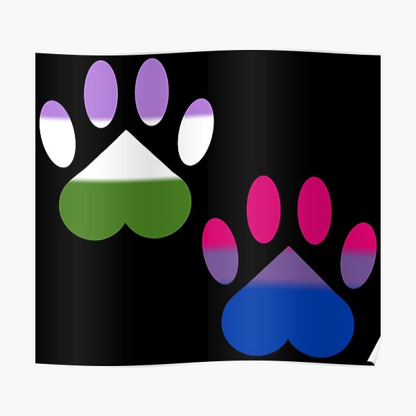 "Genderqueer Bi Pride Paws" Poster for Sale by shaneisadragon | Redbubble