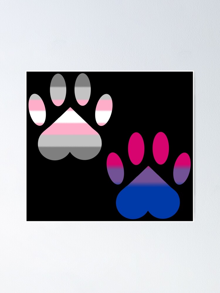 "Bi Demigirl Pride Paws" Poster for Sale by shaneisadragon | Redbubble