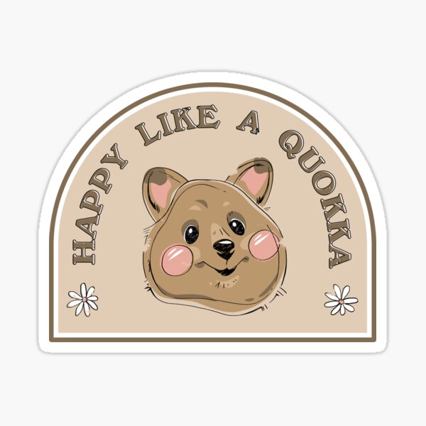 "Happy Like a Quokka 1" Sticker for Sale by art-by-gui | Redbubble