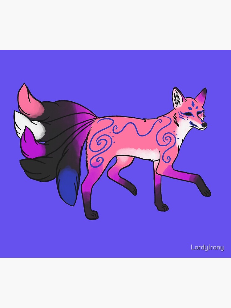 "Genderfluid Pride Kitsune Fox" Poster for Sale by LordyIrony | Redbubble