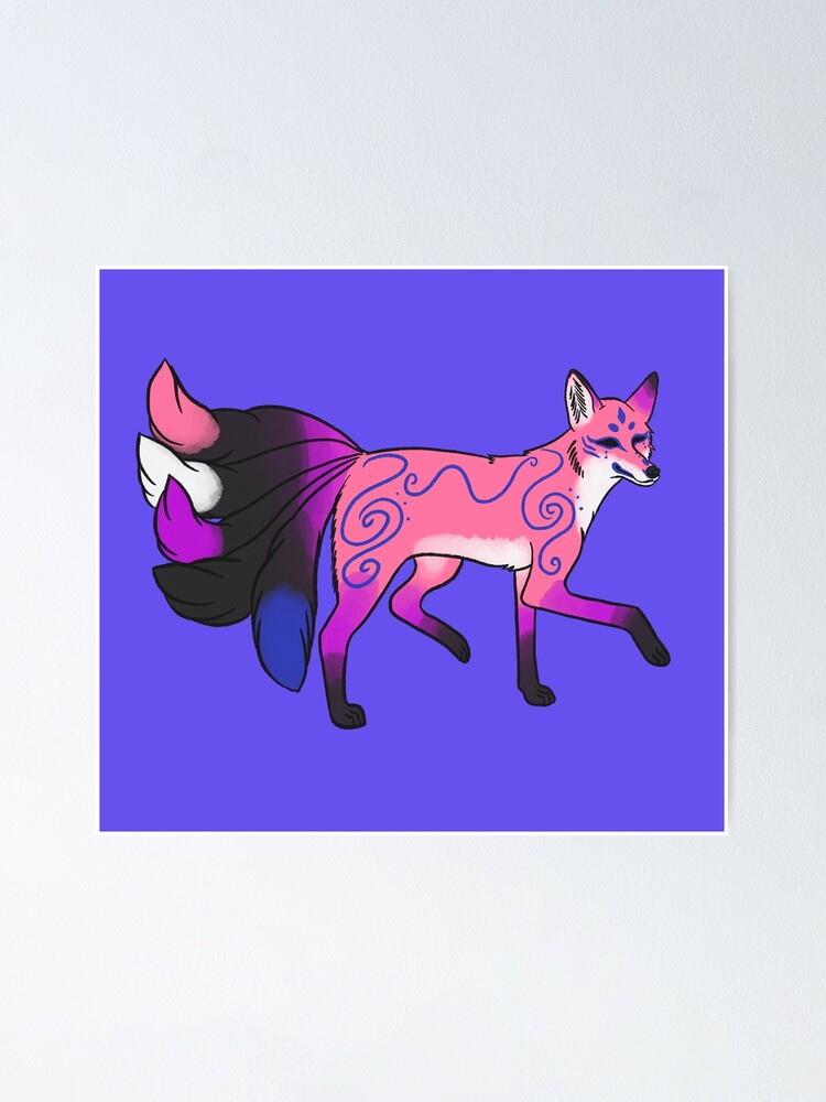 "Genderfluid Pride Kitsune Fox" Poster for Sale by LordyIrony | Redbubble