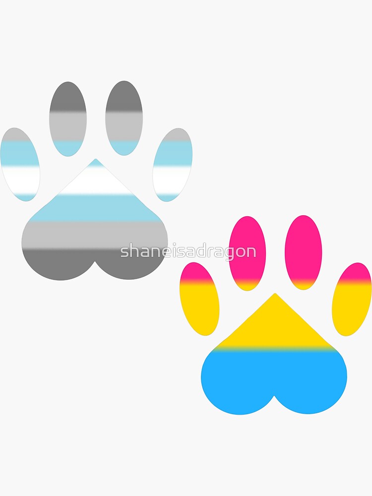 "Pan Demiboy Pride Paws" Sticker for Sale by shaneisadragon | Redbubble