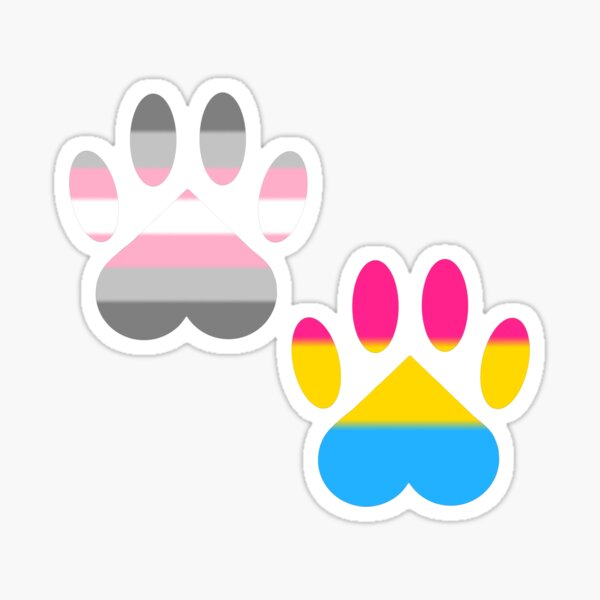"Pan Demigirl Pride Paws" Sticker by shaneisadragon | Redbubble