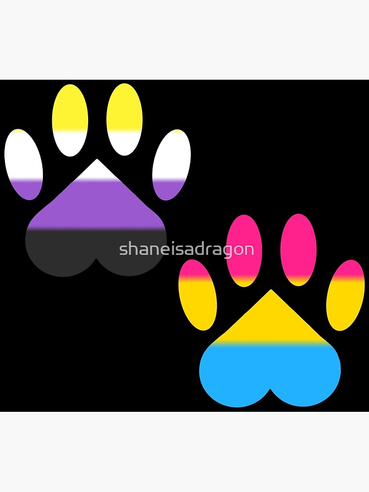 Nonbinary Pan Pride Paws Poster For Sale By Shaneisadragon Redbubble