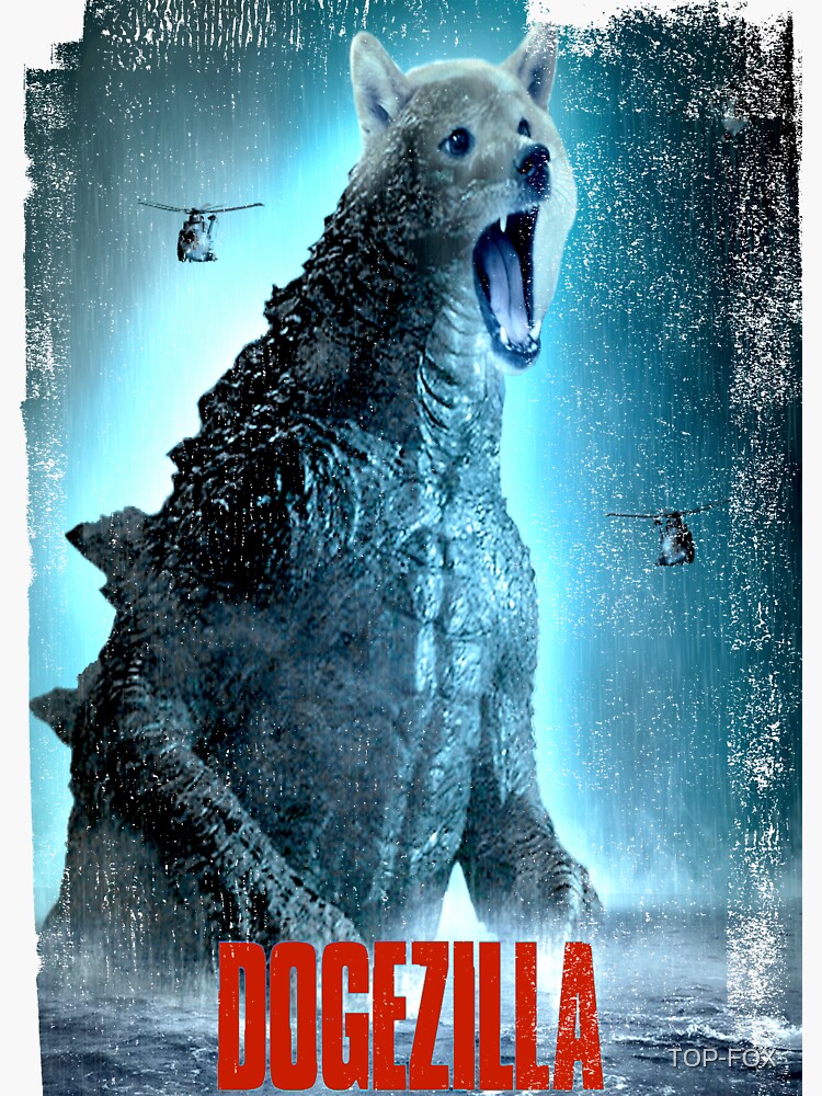 "DOGE-ZILLA" Sticker for Sale by TOP-FOX | Redbubble