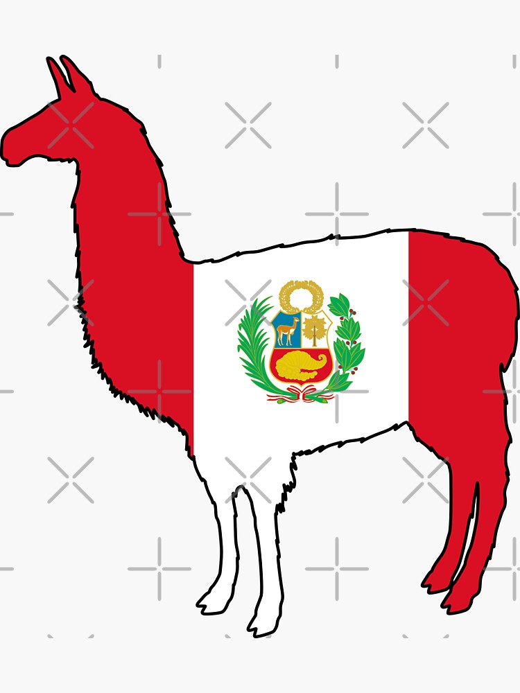 "Llama Peru Flag" Sticker for Sale by designandclouds | Redbubble