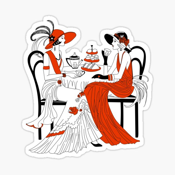 "Art Deco Poster Style Design 1920s Women" Sticker for Sale by ...