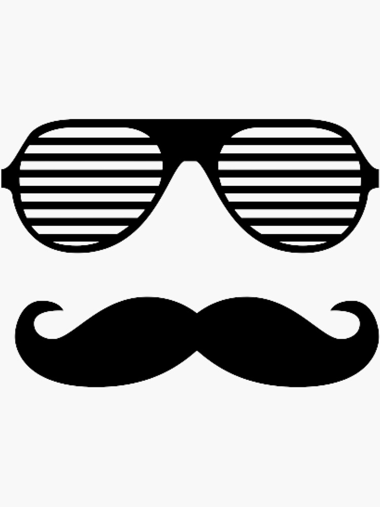 "real man mustache face" Sticker by chiru-varshith | Redbubble