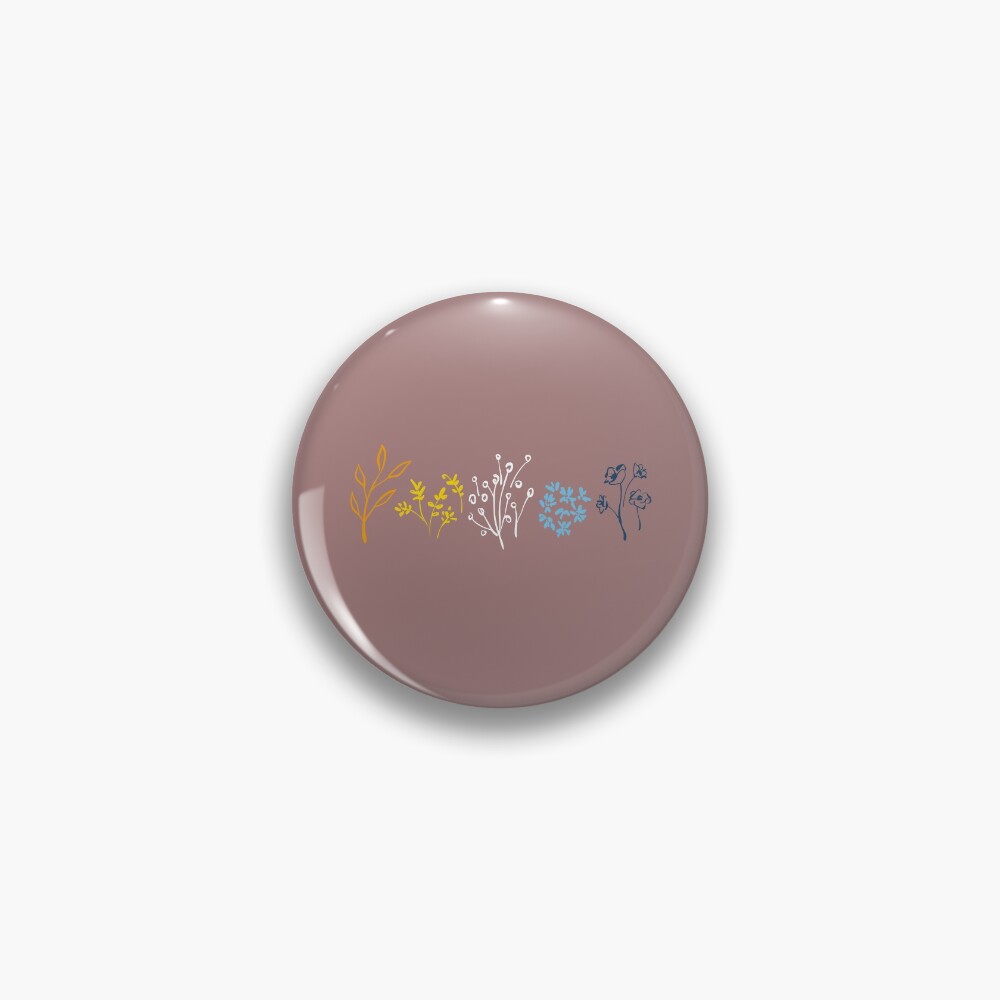 "subtle aroace pride flag flowers" Pin for Sale by sunfloras | Redbubble