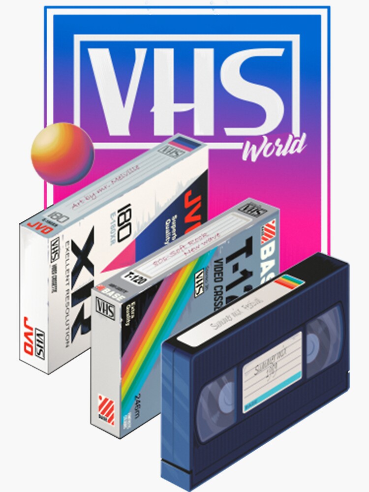 "VHS world" Sticker by Damege81Tu | Redbubble