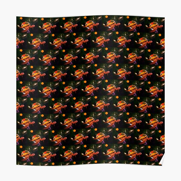 "Space turtles" Poster by Meghaachar1234 | Redbubble