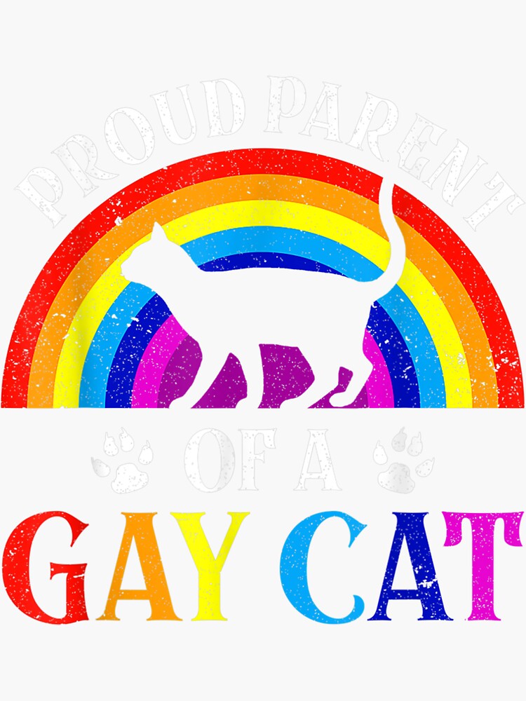 Pegatina «Orgulloso padre de un gato gay Color del arco iris Regalo del ...