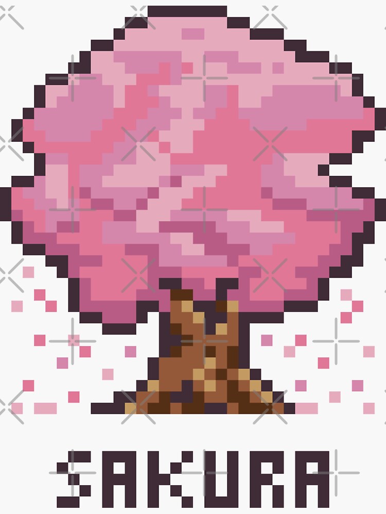 "Sakura Tree RPG Retro Game Pixel Art" Sticker for Sale by AnnaYenardi ...