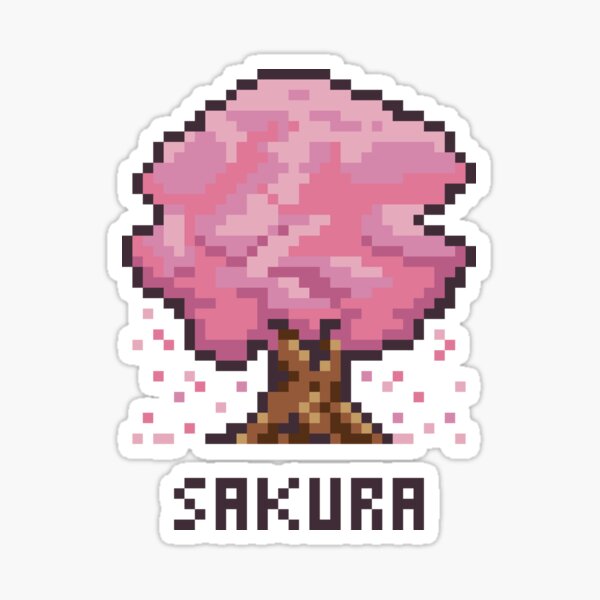 "Sakura Tree RPG Retro Game Pixel Art" Sticker for Sale by AnnaYenardi ...