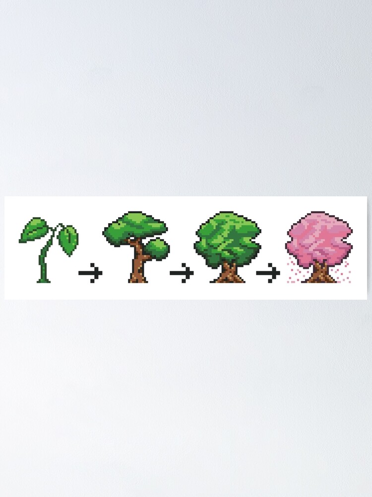 "Sakura Tree Growth Stages RPG Retro Game Pixel Art" Poster for Sale by ...