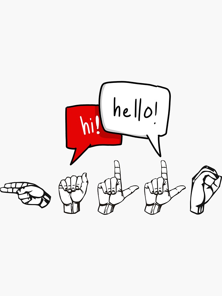 "Hello Sign Language" Sticker for Sale by bengaum | Redbubble