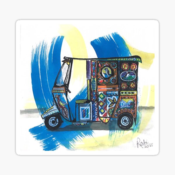 "Pakistani Rickshaw" Sticker for Sale by RahizArt | Redbubble