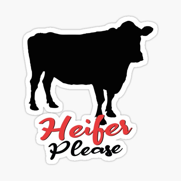 "Heifer Please" Sticker by Docartdesign | Redbubble