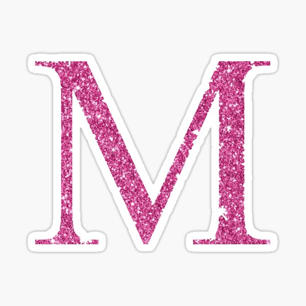 "Pink Glitter Letter M" Sticker for Sale by DanielNicolle | Redbubble