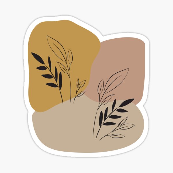 "Minimalistic Leaf Design - Black" Sticker for Sale by SumaiyaKhaled ...