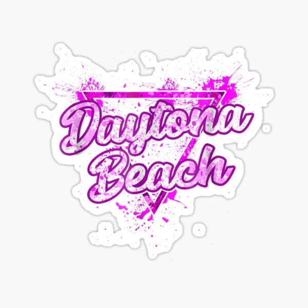 "Daytona Beach Retro Paint Splatter Tropical" Sticker for Sale by ...