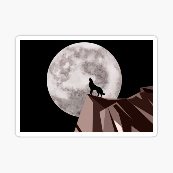 "Wolf howling on full moon" Sticker for Sale by theakash | Redbubble