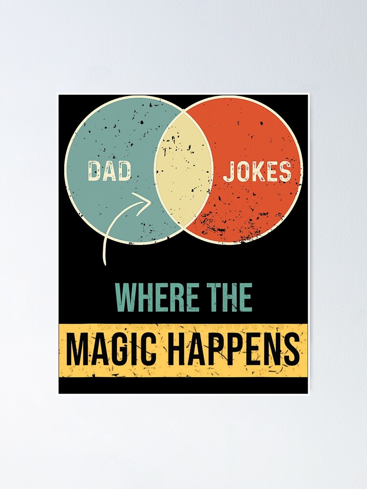 "Mens Dad jokes where the magic happens " Poster by jordanaoron | Redbubble