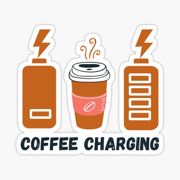 "Coffee Charging Battery" Sticker for Sale by aminespain | Redbubble