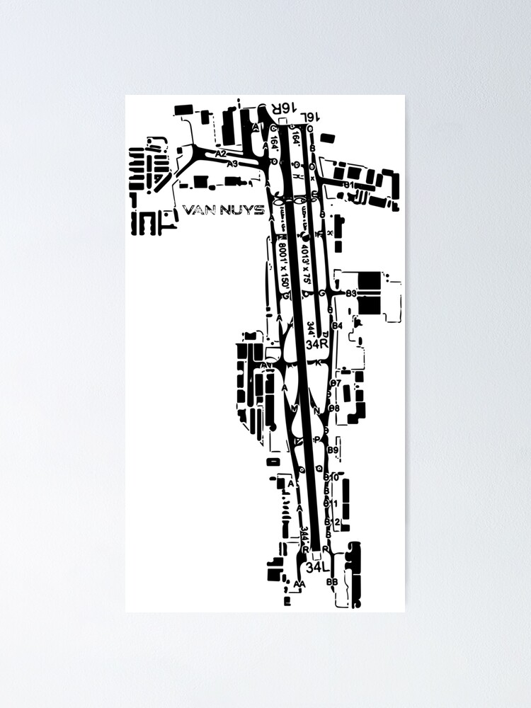 "KVNY Airport Van Nuys International Airport" Poster for Sale by ...