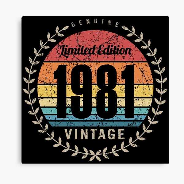 "1981 Year Retro Vintage Style Birthday Anniversary Reunion Event Logo ...